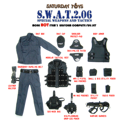 Set SWAT 2.06 Femme (Bleu) - Machinegun