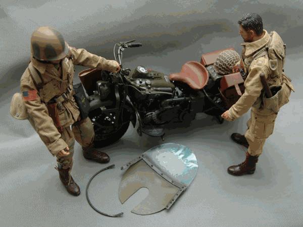 Moto Harley-Davidson US Army WWII Die Cast / QUICK-TOY