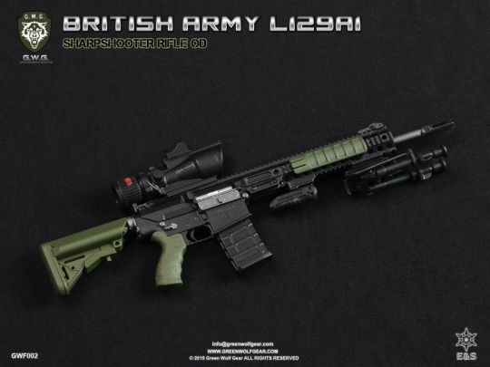 British Army L129A1 Sharpshooter Rifle (OD) - Machinegun