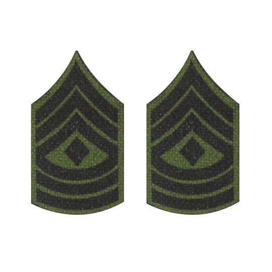 Paire de chevrons USMC 1st Sergeant (Olive Drab) - Machinegun