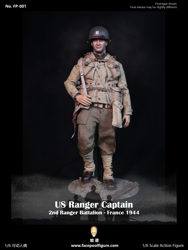 2nd Ranger Battalion France 1944 - US Ranger Captain Face Pool Figure ...