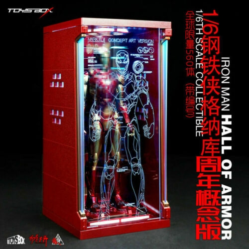 LED Light Up Iron Man Hall Of Armor (Red) Toysbox - Machinegun