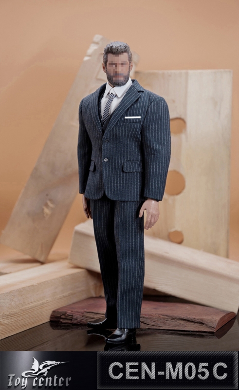 Gentlemen Striped Suit Set (Grey) Toy Center - Machinegun