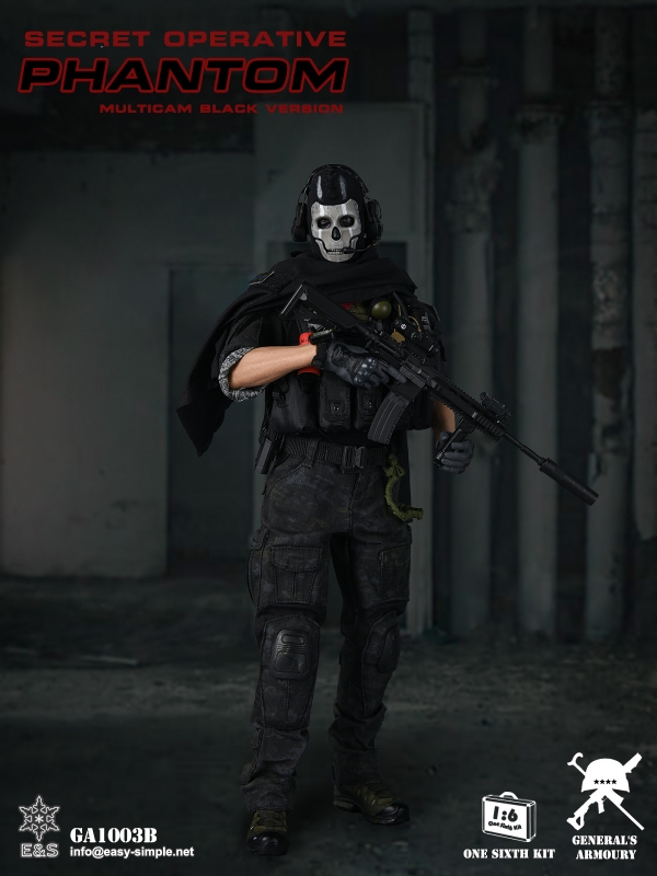 Figurine 1/6 Secret Operative Phantom (Multicam Black Version ...