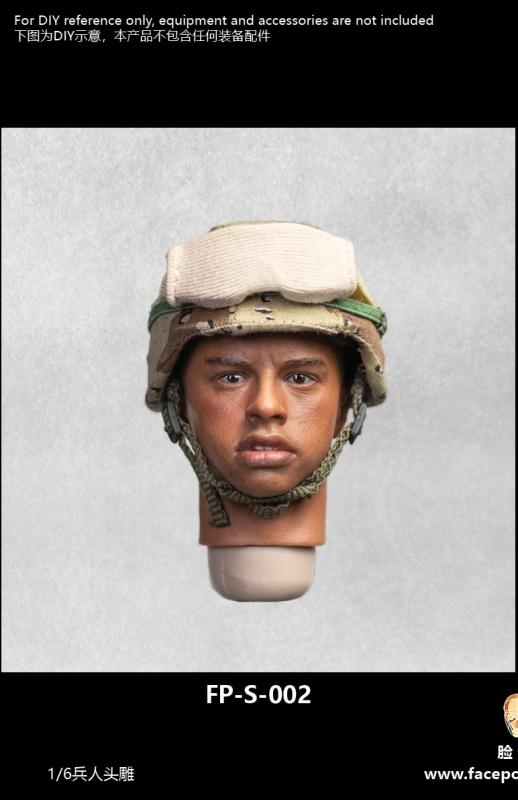 African Male Headsculpt Face Pool Figure - Machinegun