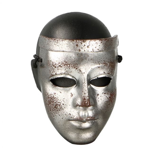 Worn Diecast Knight Face Mask (Silver) Coo Model - Machinegun