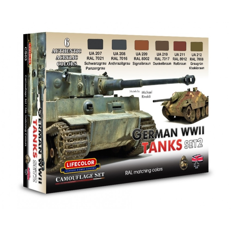 German Tanks WWII Set 2 Paint Set Life Color - Machinegun