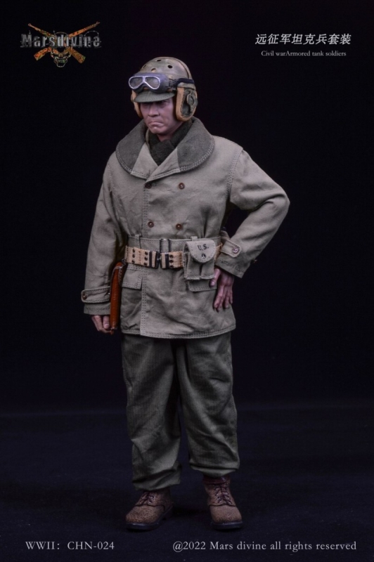 Set World War II Chinese Armored Tank Soldier Uniform - Machinegun