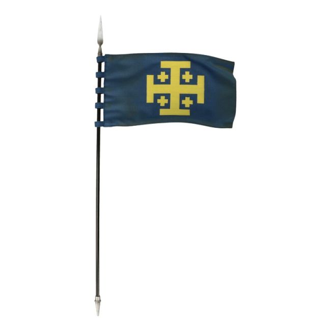 Diecast Knight Halberd with Flag (Blue) Coo Model - Machinegun